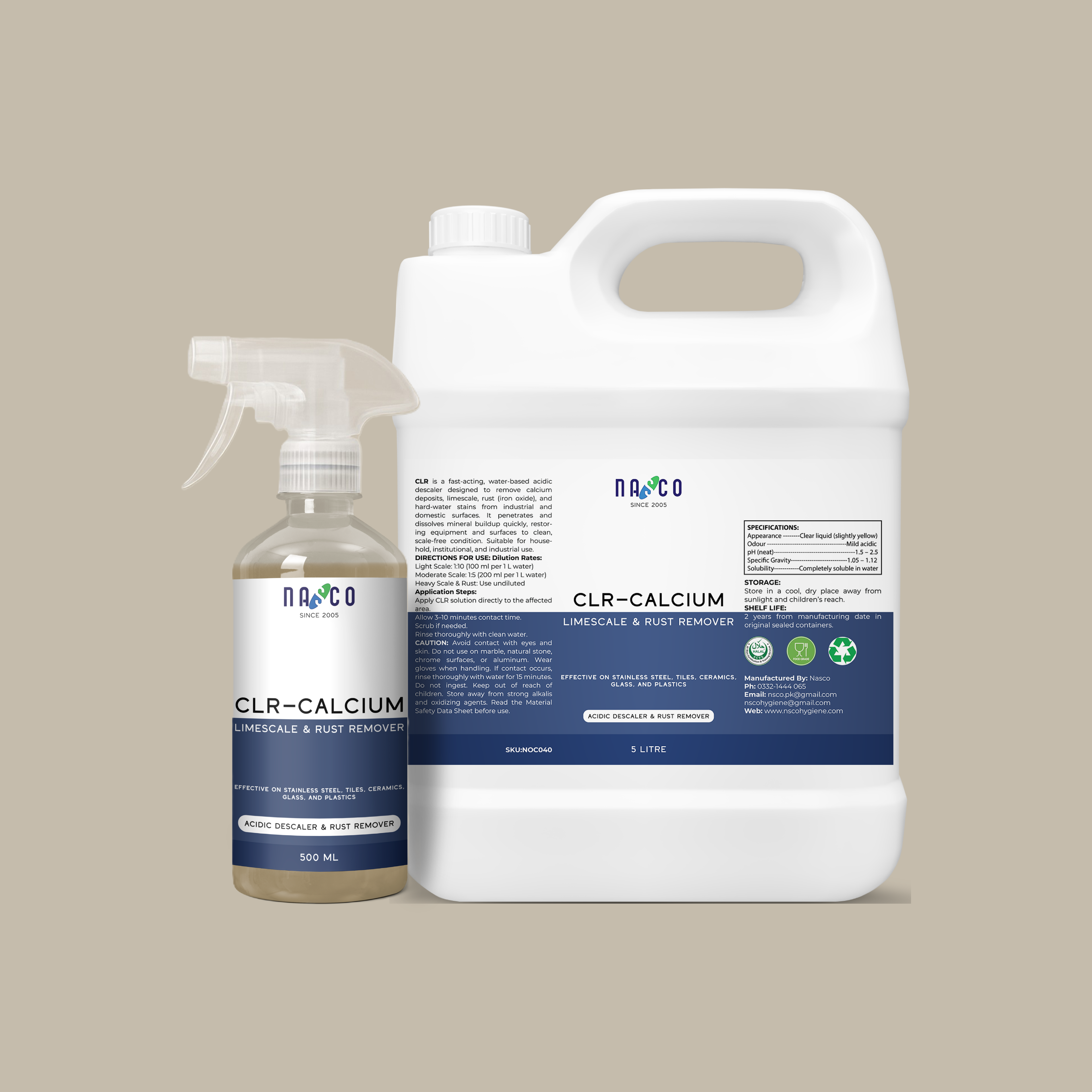 Nasco CLR – Calcium, Limescale & Rust Remover | 500Ml-5Litre